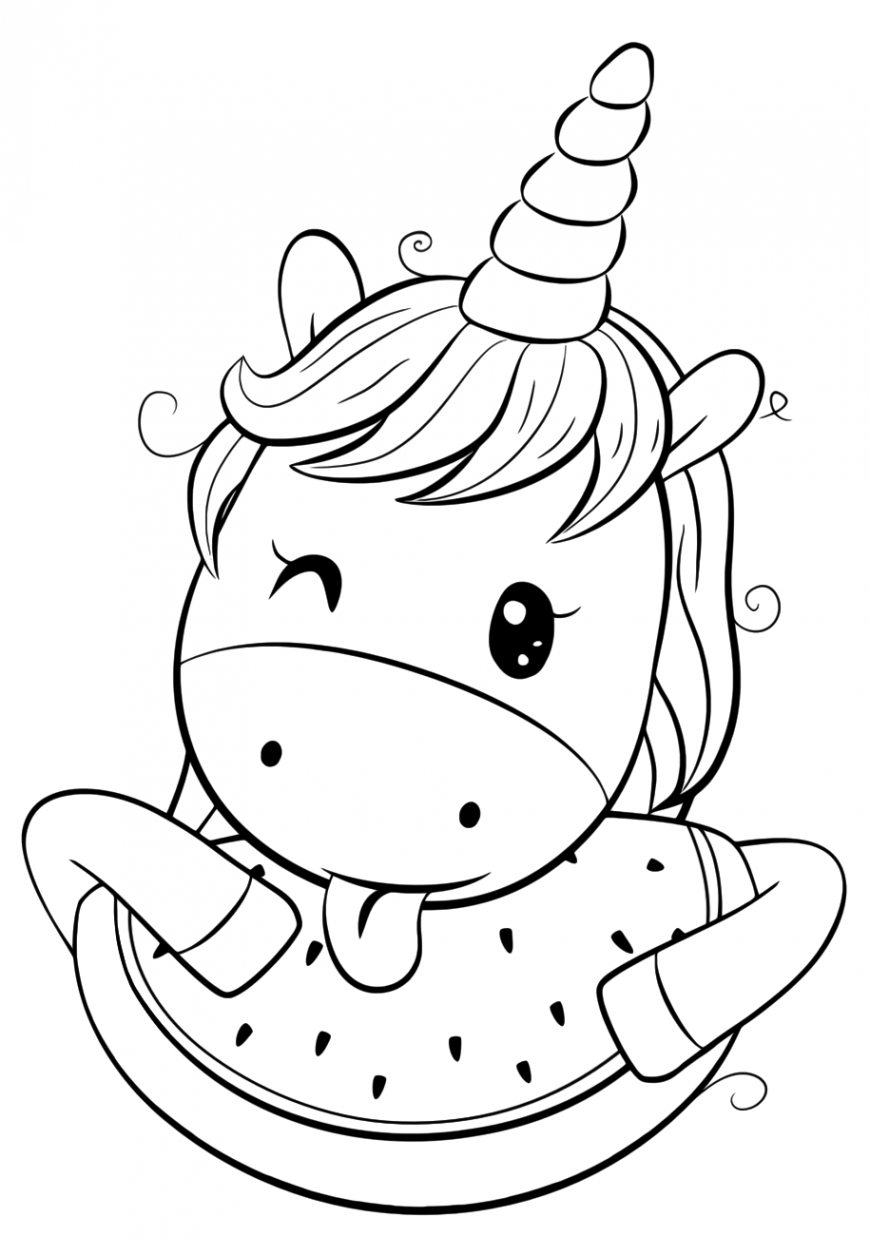 Cute Cartoon Unicorn Coloring Pages Motherhood