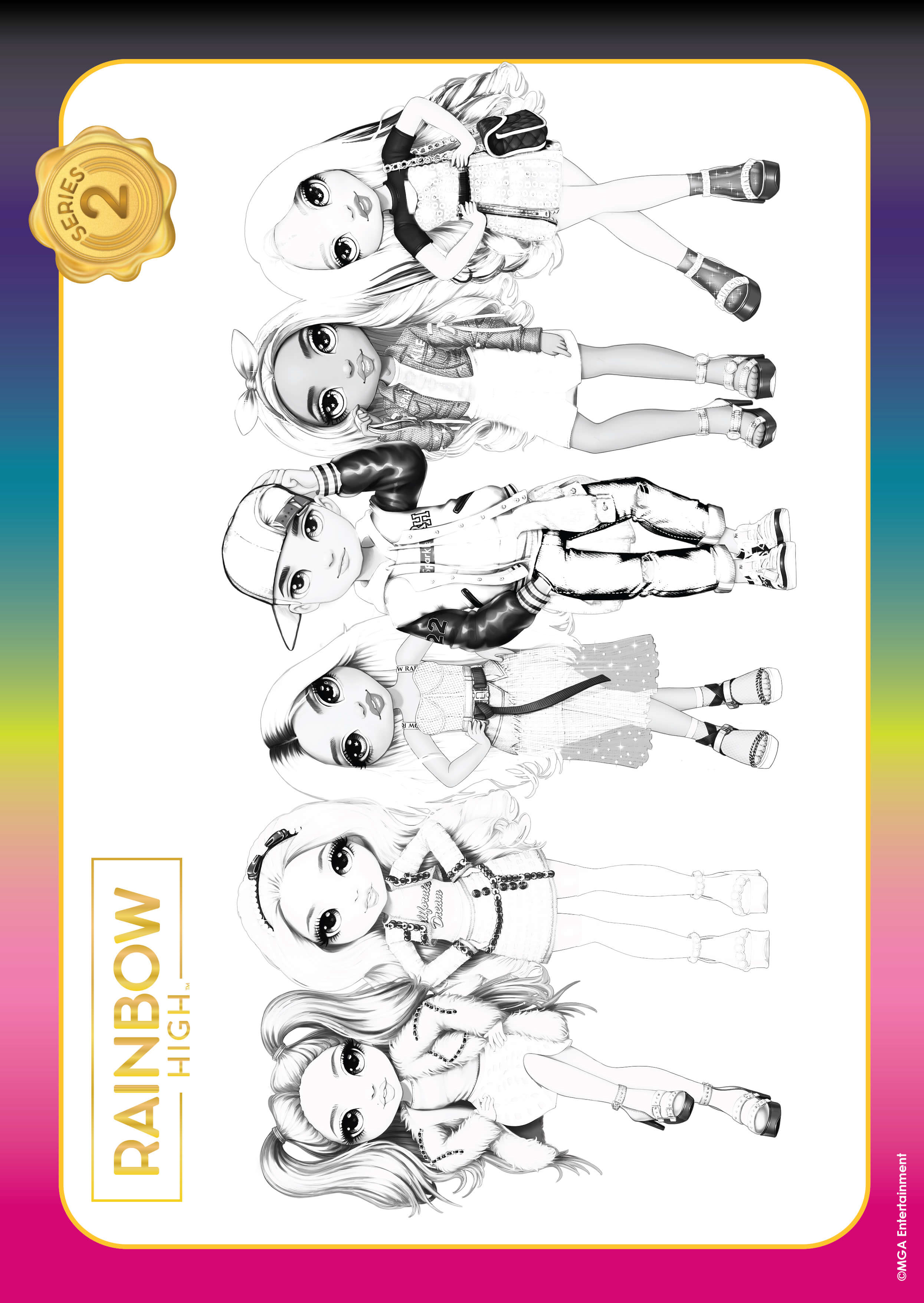 rainbow high coloring book pages