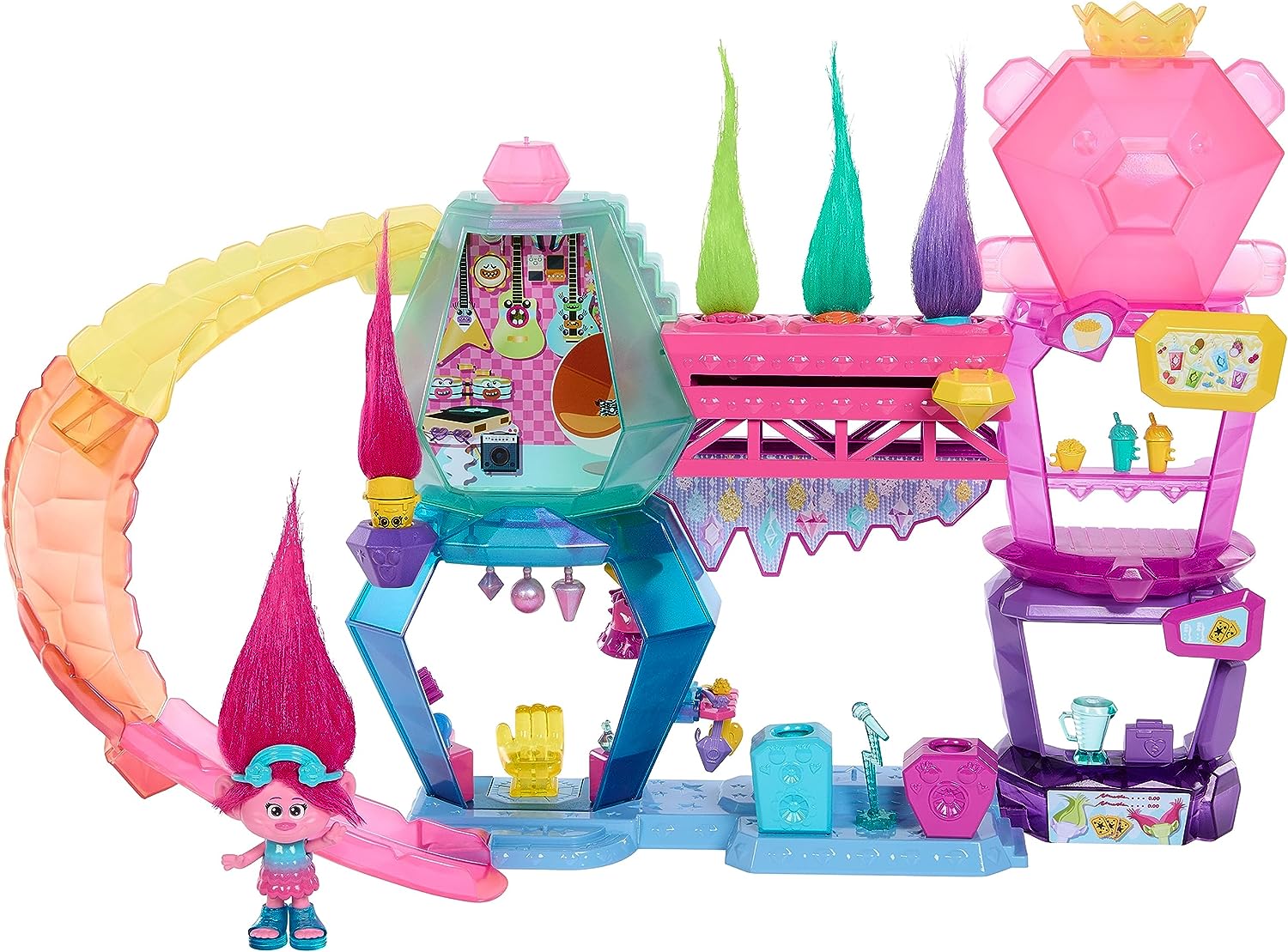 Trolls Band Together Mount Rageous Playset with Queen Poppy small doll ...