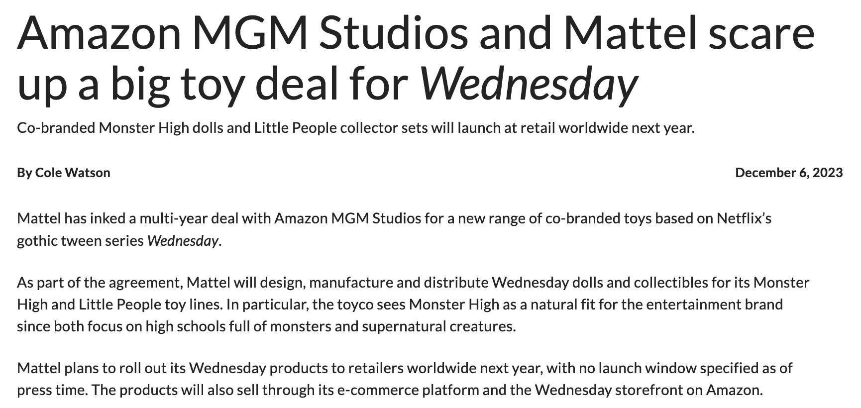 Monster High Wednesday Netflix dolls 2024: Wednesday Addams, Enid ...