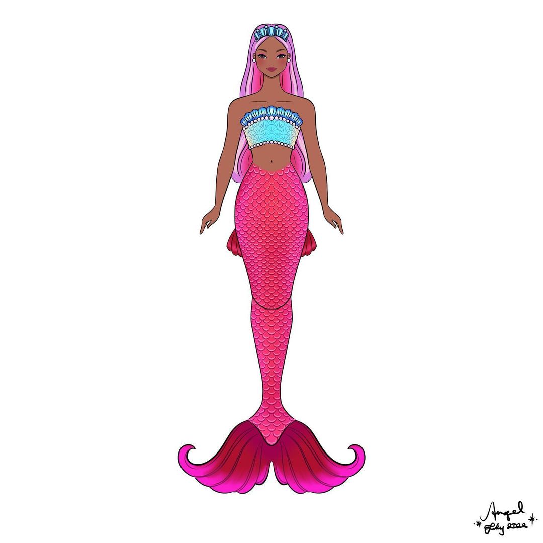 Barbie Fantasy Core Mermaids Odile face mold dolls concept art from ...