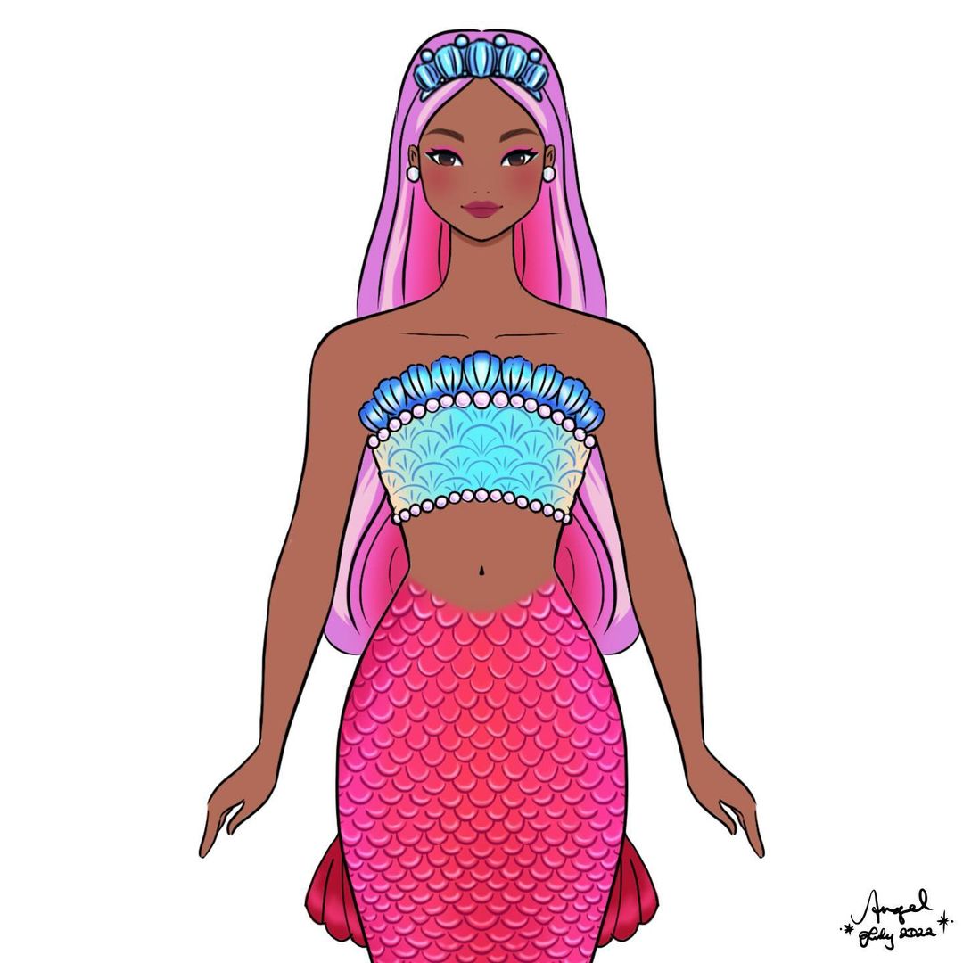 Barbie Fantasy Core Mermaids Odile face mold dolls concept art from ...