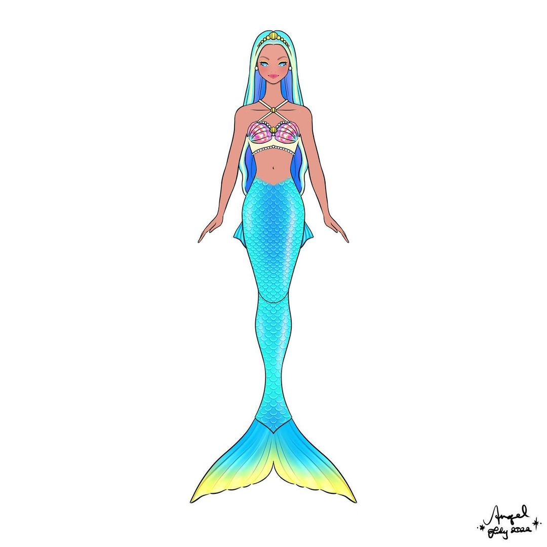 Barbie Fantasy Core Mermaids Odile face mold dolls concept art from ...