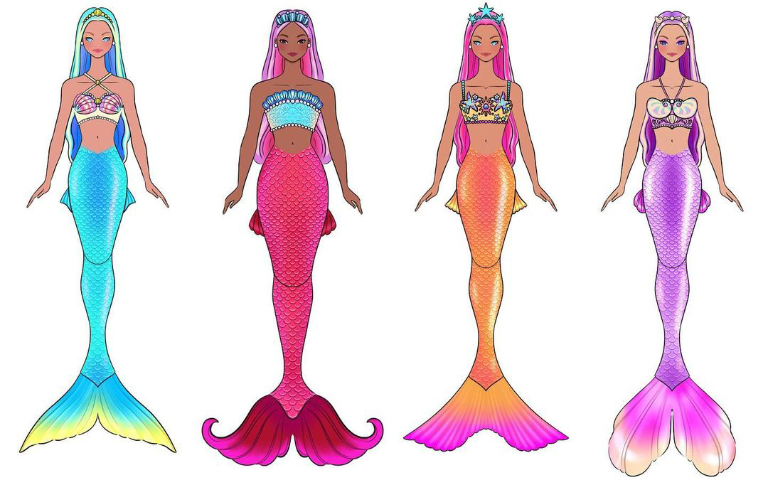 Barbie Fantasy Core Mermaids Odile face mold dolls concept art from ...