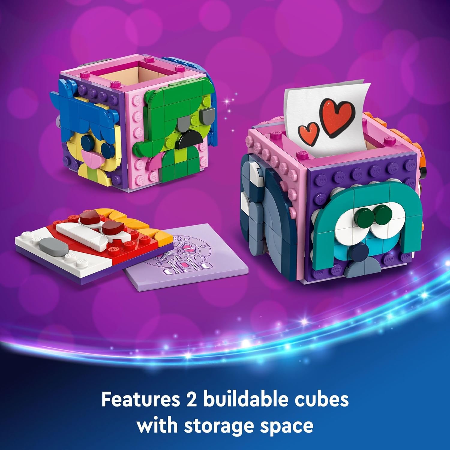 LEGO Disney Inside Out 2 Mood Cubes with Joy and Anxiety figures ...