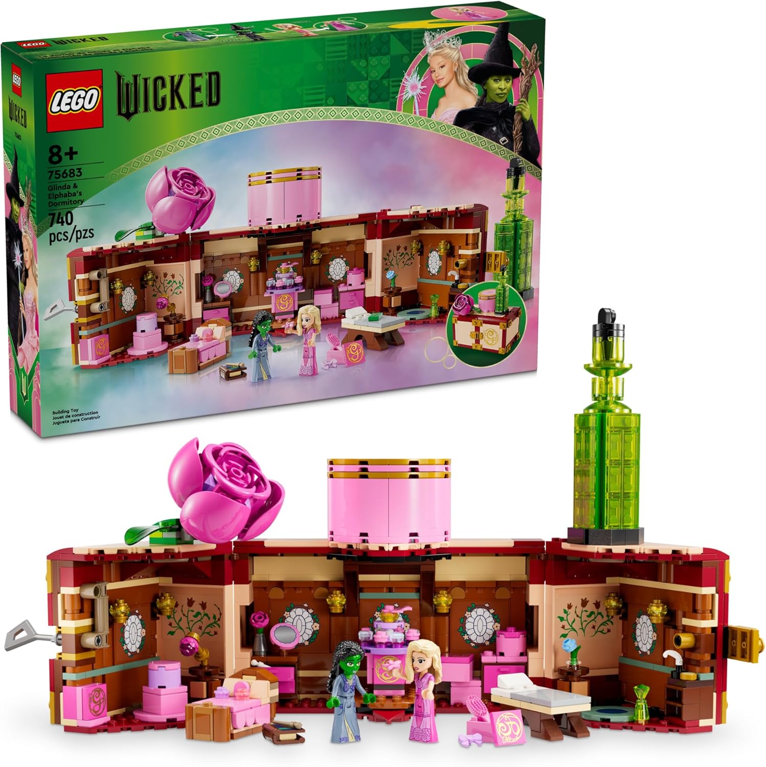 LEGO Wicked 2024 movie sets: Glinda and Elphaba's Dormitory, Elphaba and Glinda Figures, Shiz ...