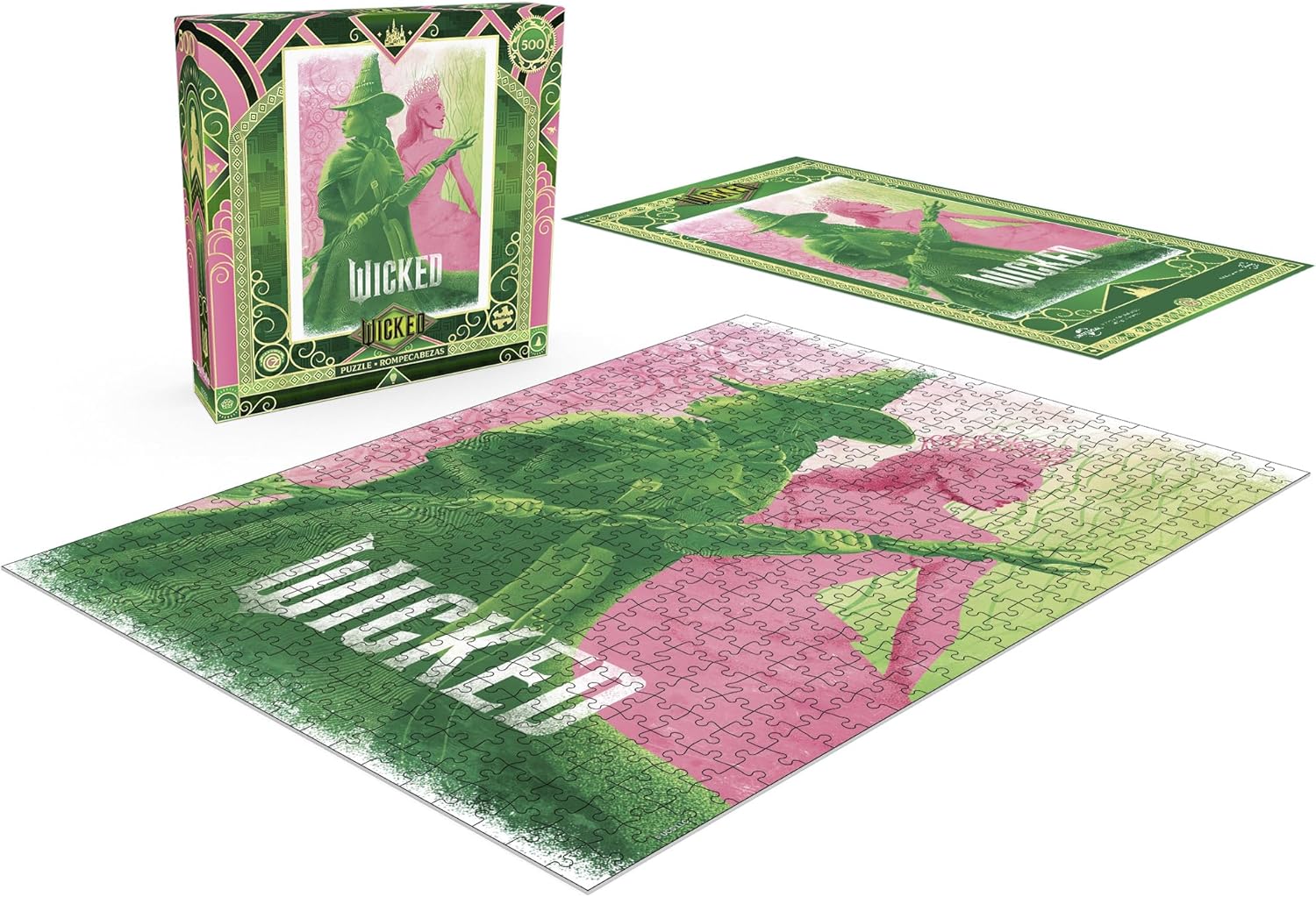 Wicked Pink Goes Good with Green - 500 Piece Jigsaw Puzzle - YouLoveIt.com
