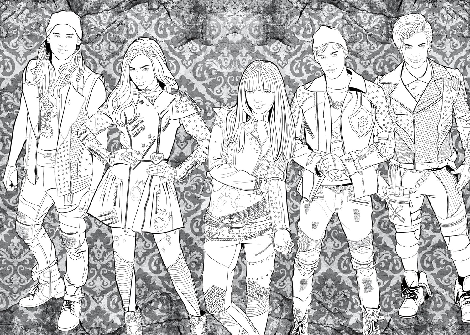 descendants three coloring pages