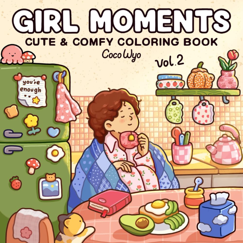 Girl Moments: Vol. 2 Coloring Book for Adults and Teens Featuring Cute ...