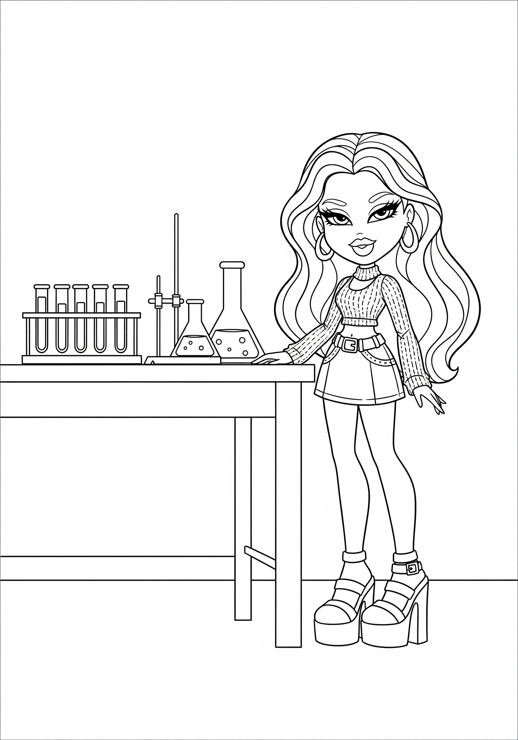 sasha bratz doll coloring pages