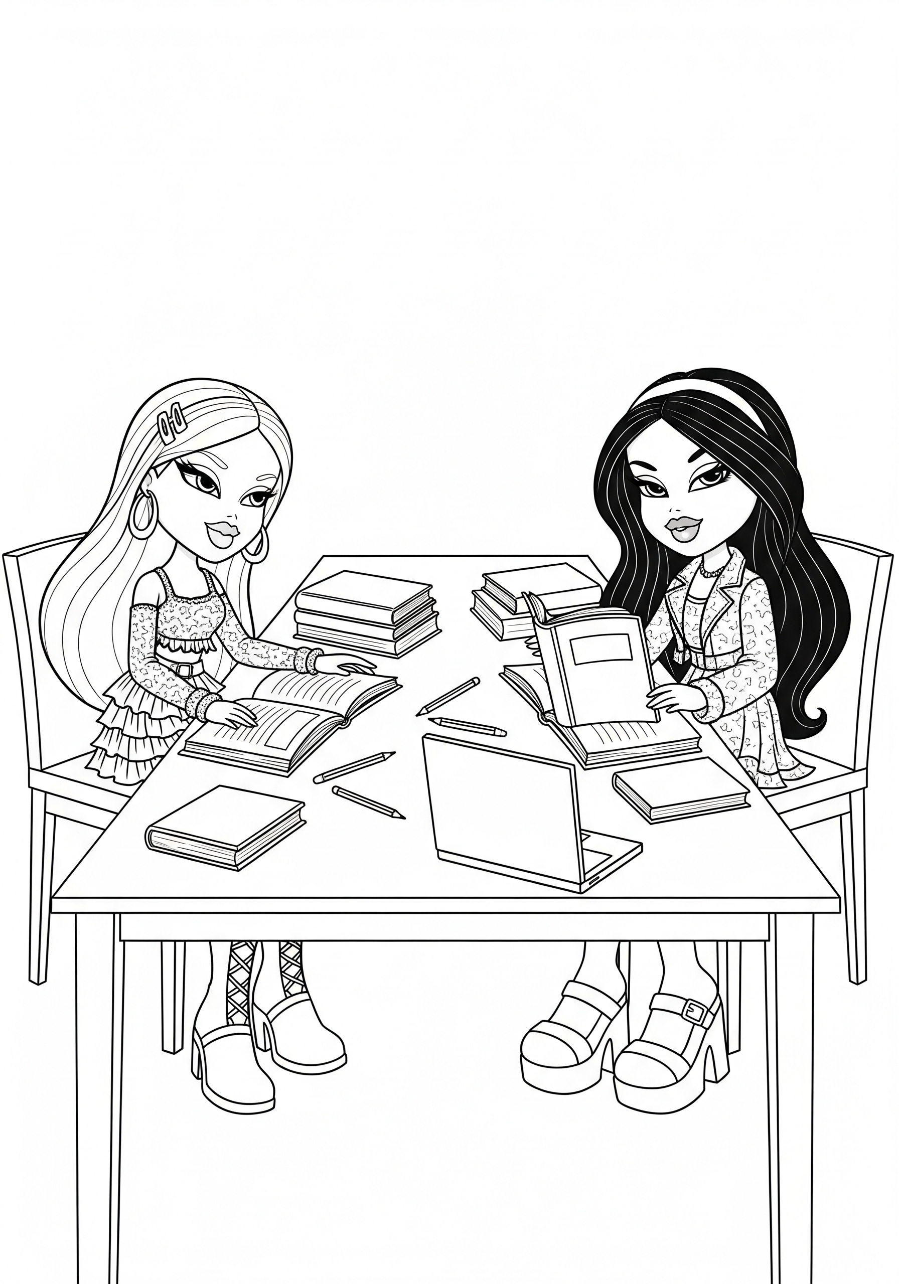 black bratz doll coloring page