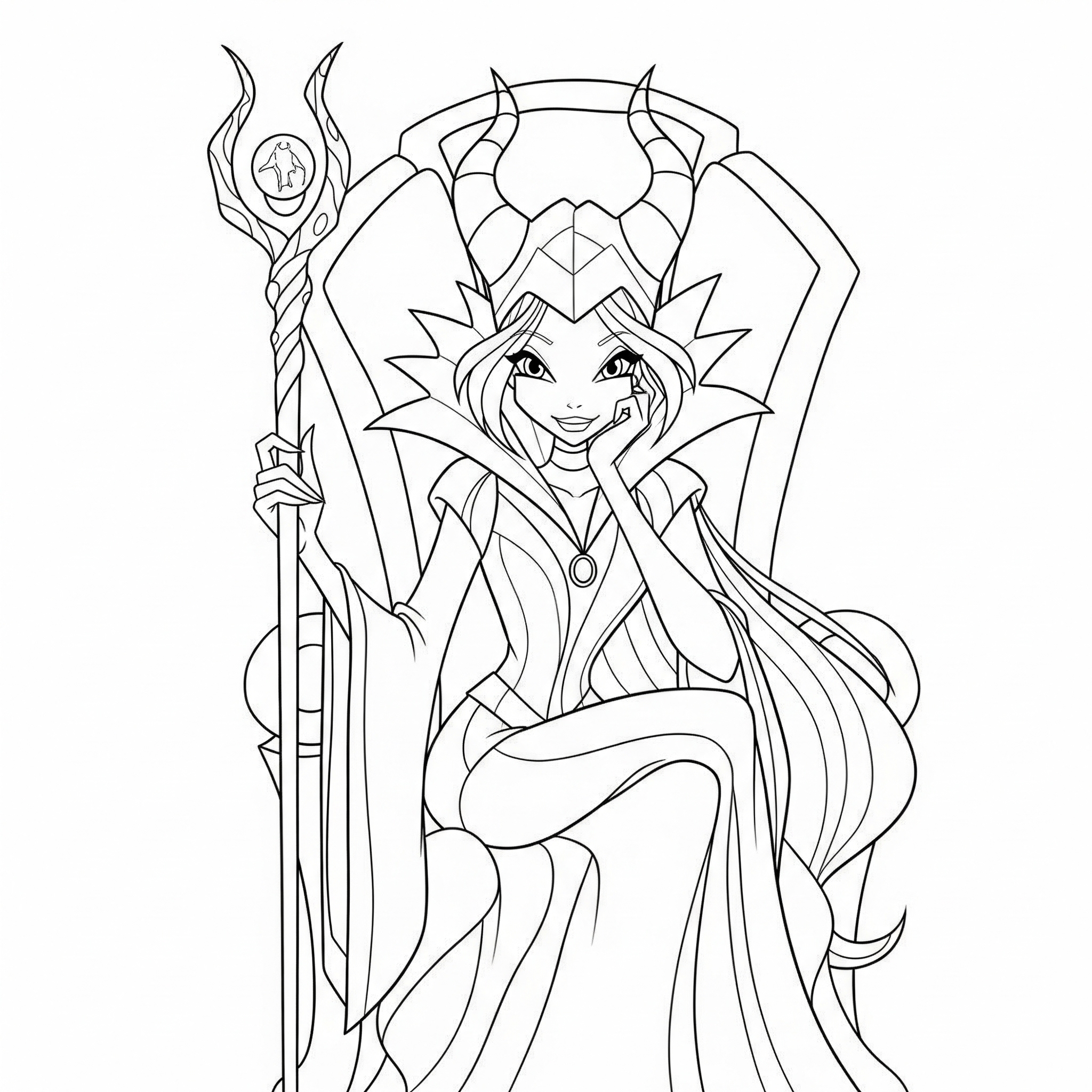 winx club stella enchantix coloring pages