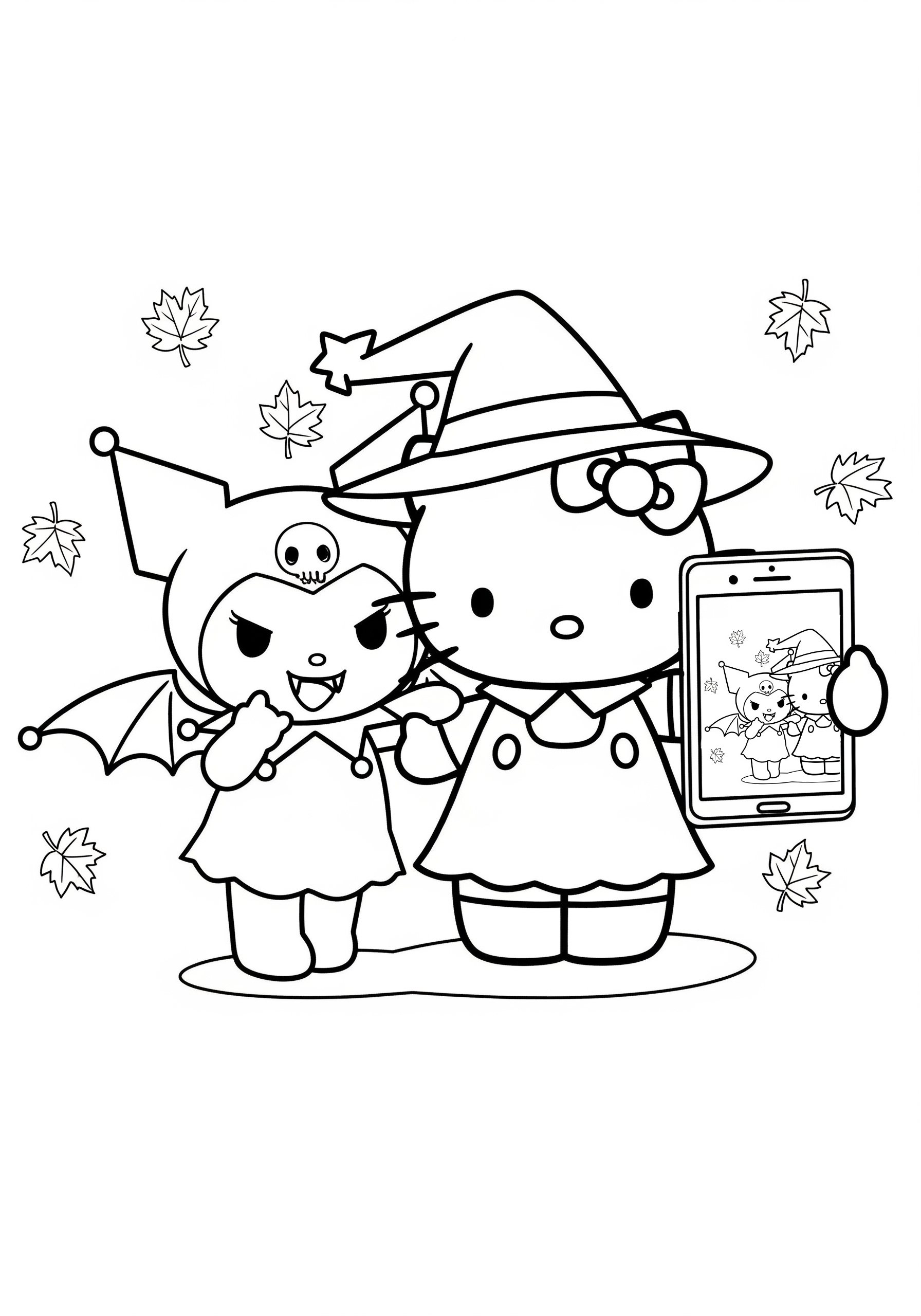 hello kitty halloween coloring pages for kids