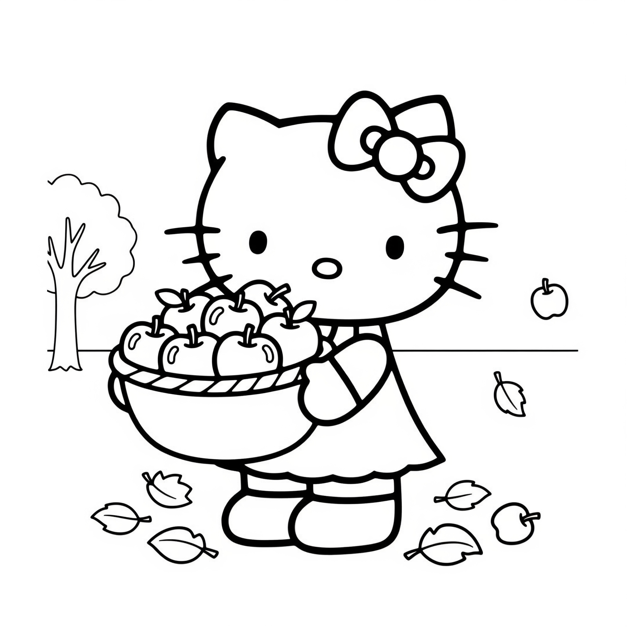Hello Kitty Halloween and Fall coloring pages - YouLoveIt.com