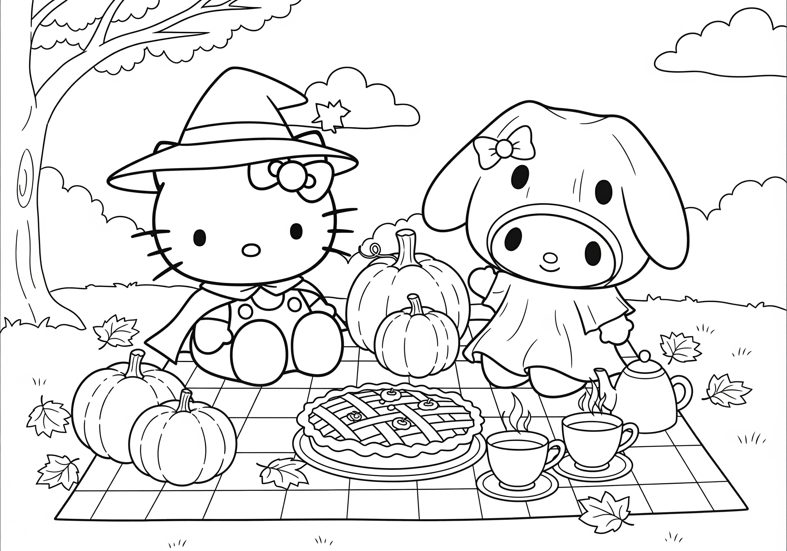 kids fall halloween coloring pages