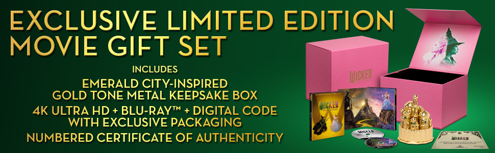 Wicked For Good Amazon Exclusive Giftset 4K Ultra HD, Blu-ray and ...