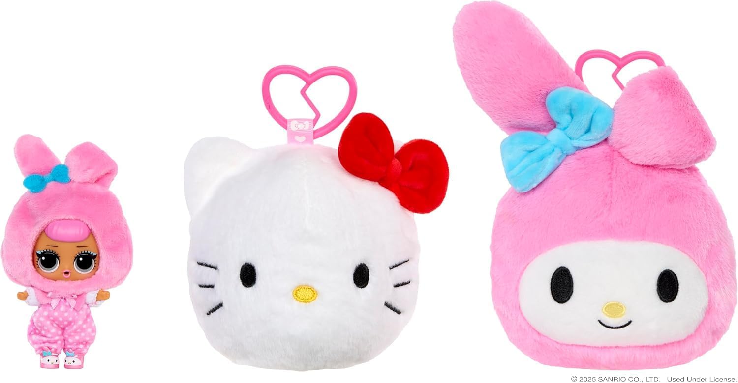 LOL Surprise Loves Hello Kitty Reversible Plush with Matching LOL Tot ...