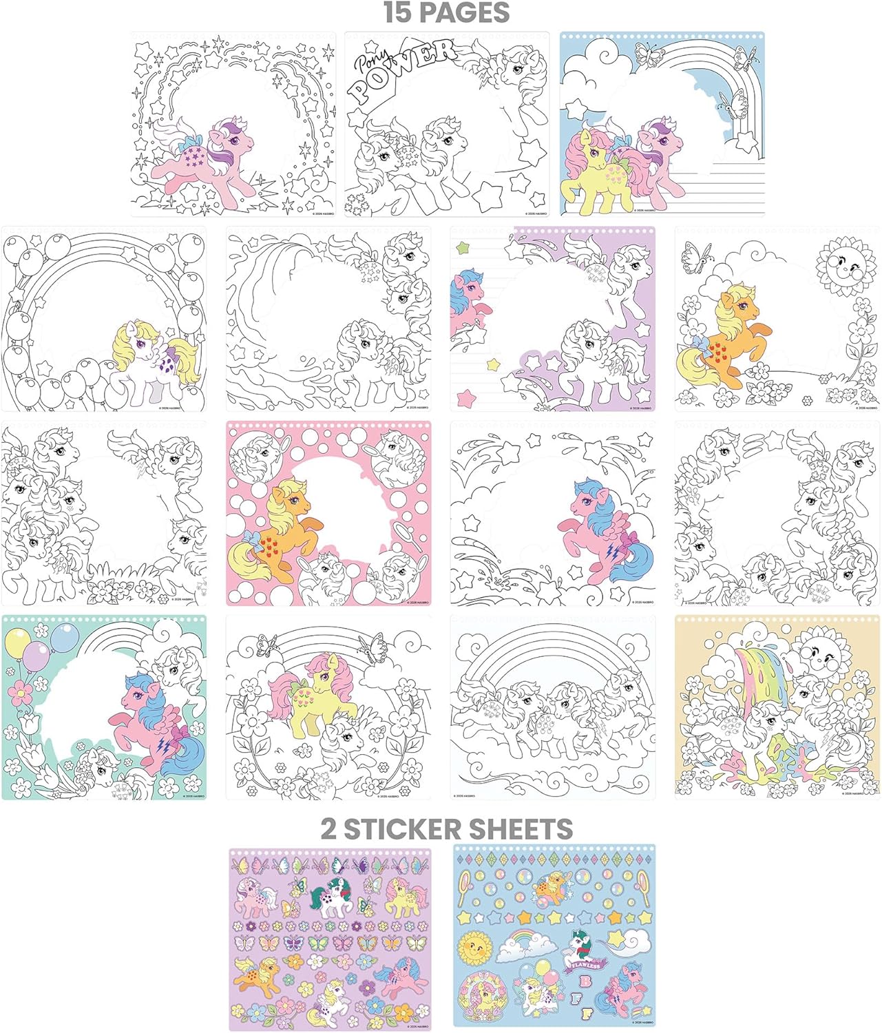 My Little Pony Pretty Pony Make a Scene coloring set with stickers ...